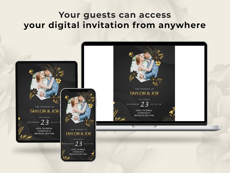 Digital Wedding Invitation & Rsvp Mini Wedding Website Evite Wedding ...
