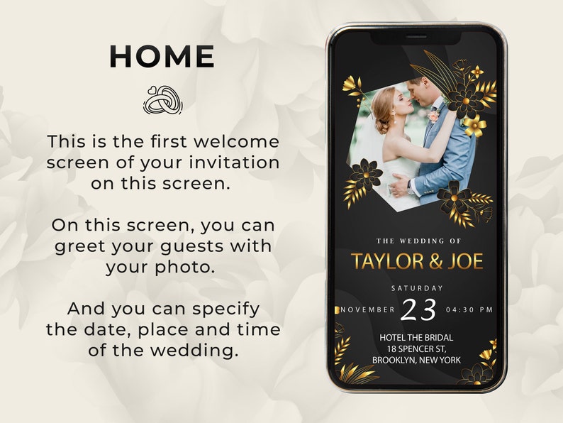 Digital Wedding Invitation & Rsvp Mini Wedding Website Evite Wedding ...