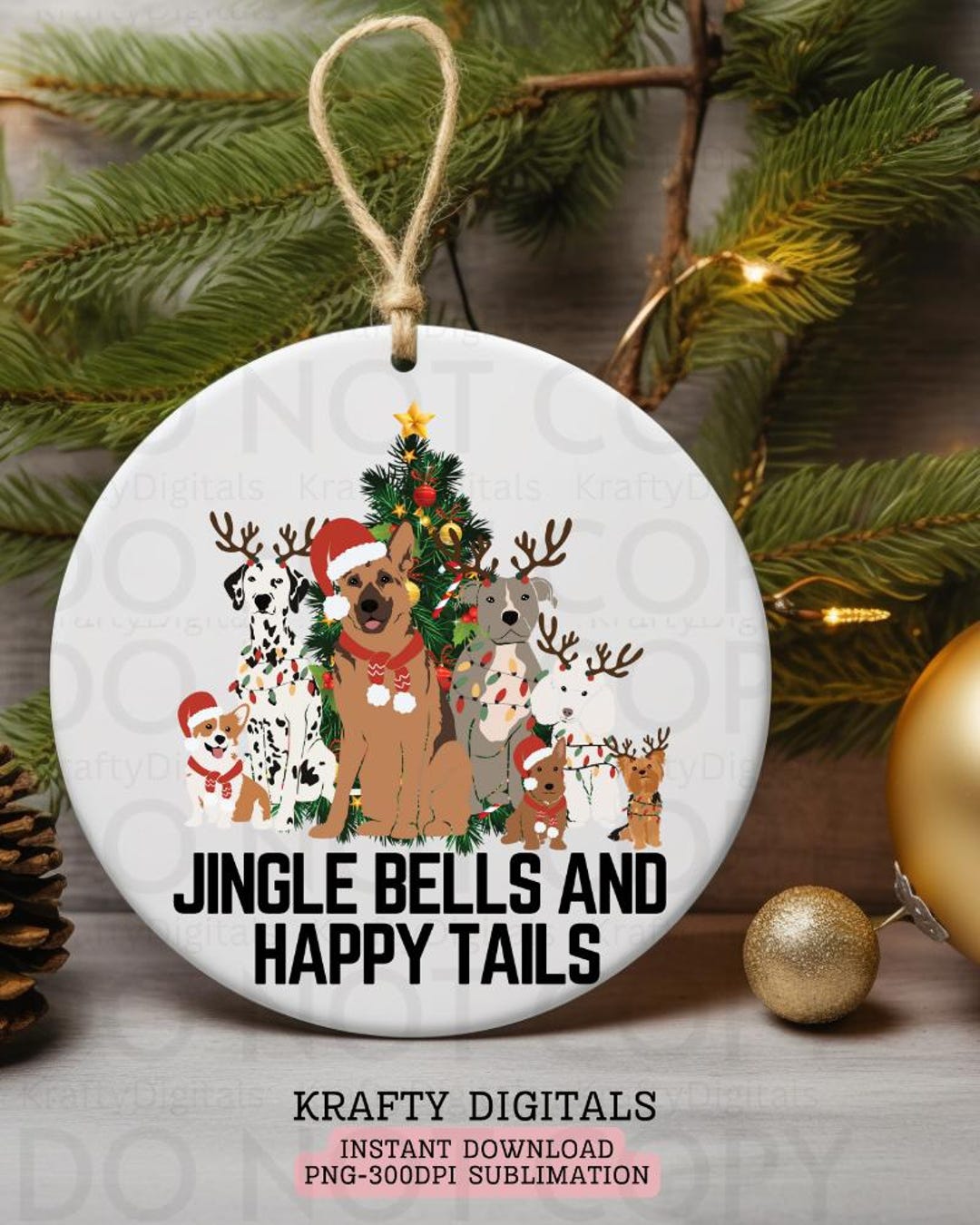 Dogmas, Jinngle Bells and Happy Tails, Digital Download PNG/SVG, 300DPI ...