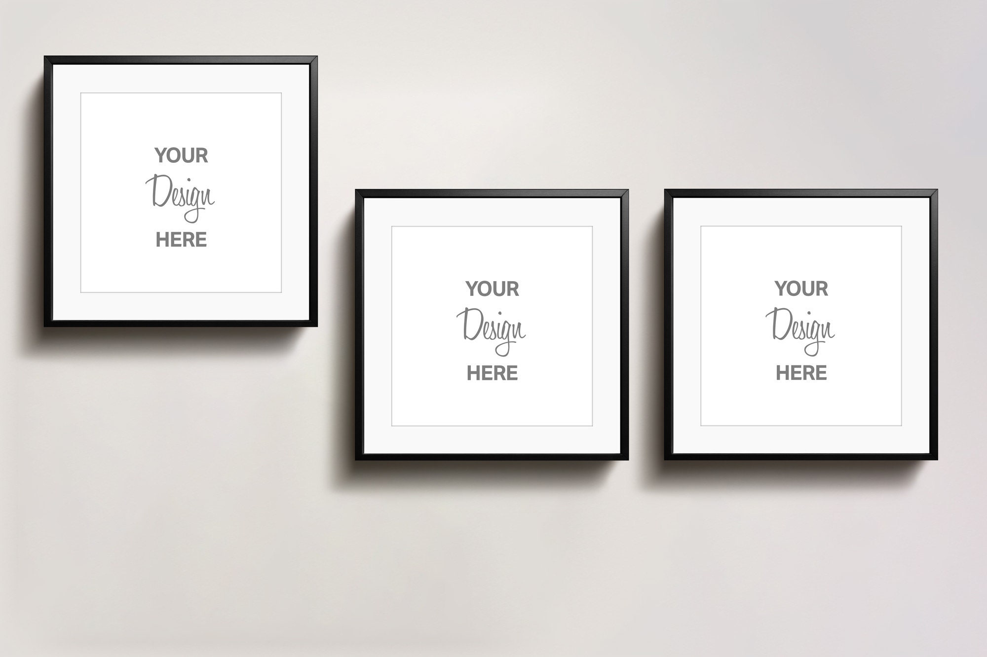Movable Black Square Frame Mockup For Wall Art Square Frame Wall