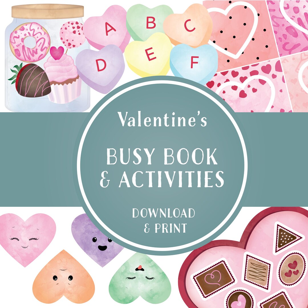 Valentine's Day Busy Book Printable Toddler Activities Montessori ...