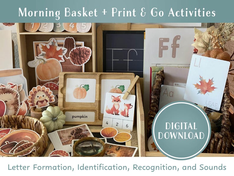 Fall Morning Basket: Preschool Learning Activities, Homeschool ...