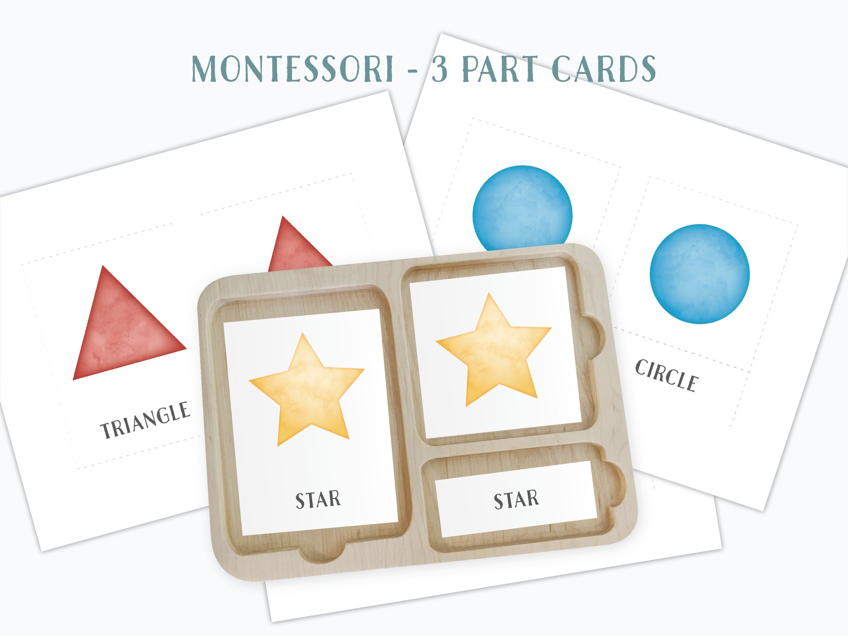 14 Educational Shape Cards Montessori Flashcards Pre-school - Etsy