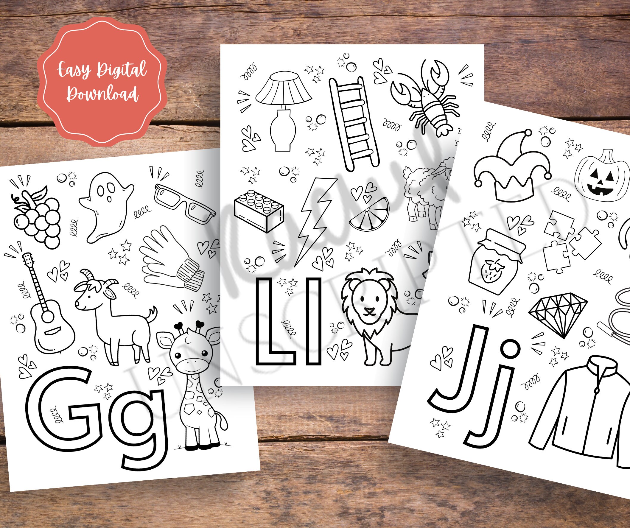 26 Alphabet Coloring Pages for Kids | Instant Download | Coloring Book ...
