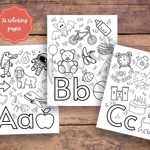 26 Alphabet Coloring Pages for Kids | Instant Download | Coloring Book ...