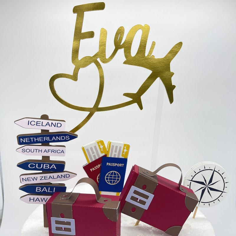 Travel Cake Topper - Etsy UK