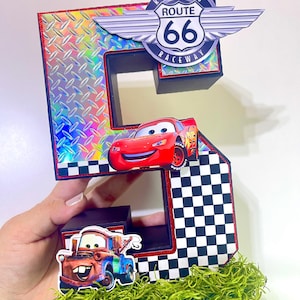 3D Number or Letter Cars Lighting - Lighting Mcqueen Party Decoration ...