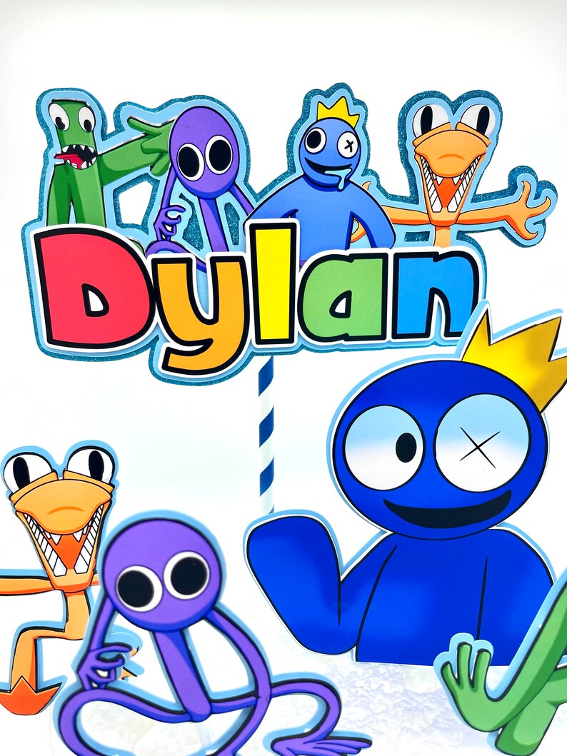 Rainbow Friends Cake Topper - Etsy