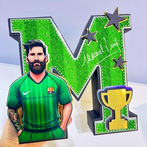 Messi Inspired 3D Letters or Numbers - 3D Soccer Legend Name Decor ...