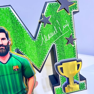 Messi Inspired 3D Letters or Numbers - 3D Soccer Legend Name Decor ...