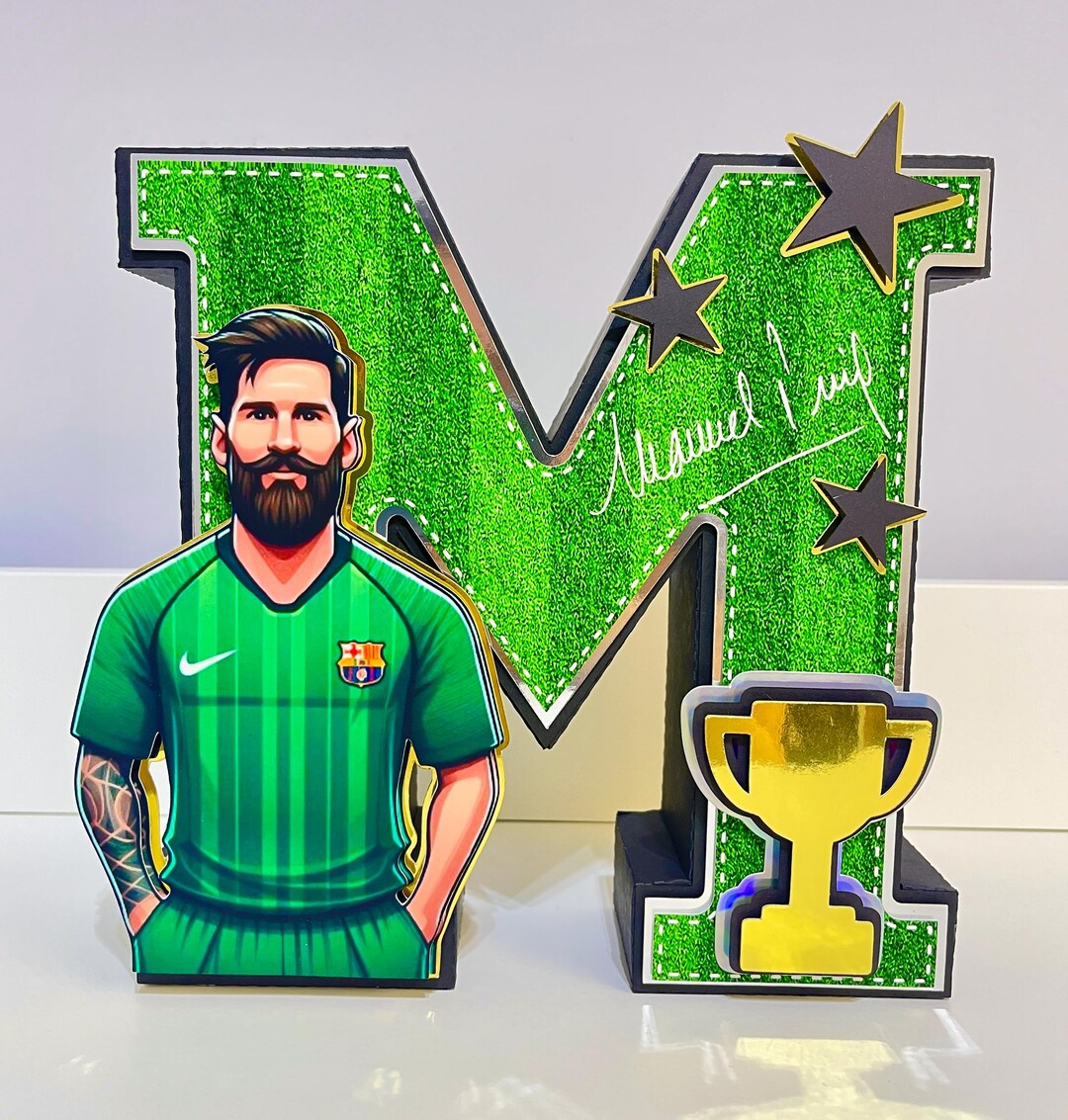 Messi Inspired 3D Letters or Numbers - 3D Soccer Legend Name Decor ...