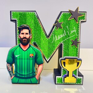 Messi Inspired 3D Letters or Numbers - 3D Soccer Legend Name Decor ...
