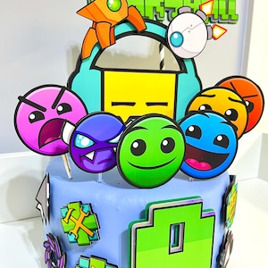 Geometry Dash Cake Topper - Etsy