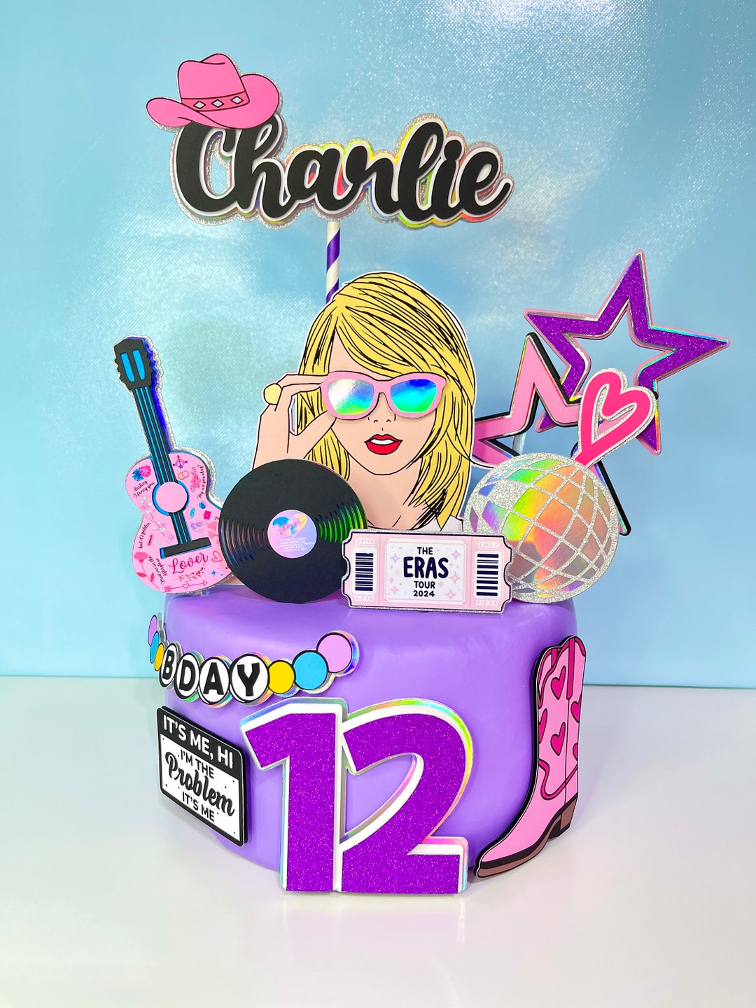 Swiftie Cake Topper Eras Cake Topper Swiftie Theme Birthday Party ...
