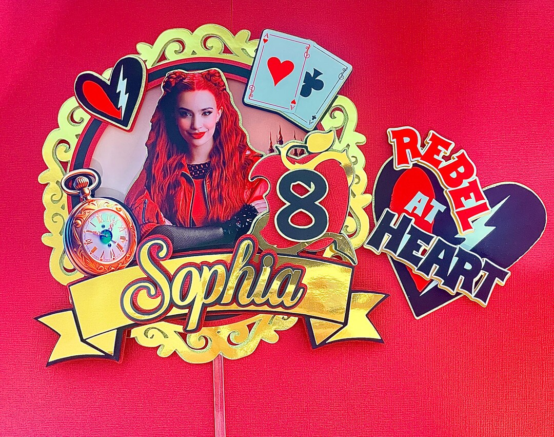 Personalized Disney Red Rebel Cake Topper for Villain Birthday Decor - Etsy