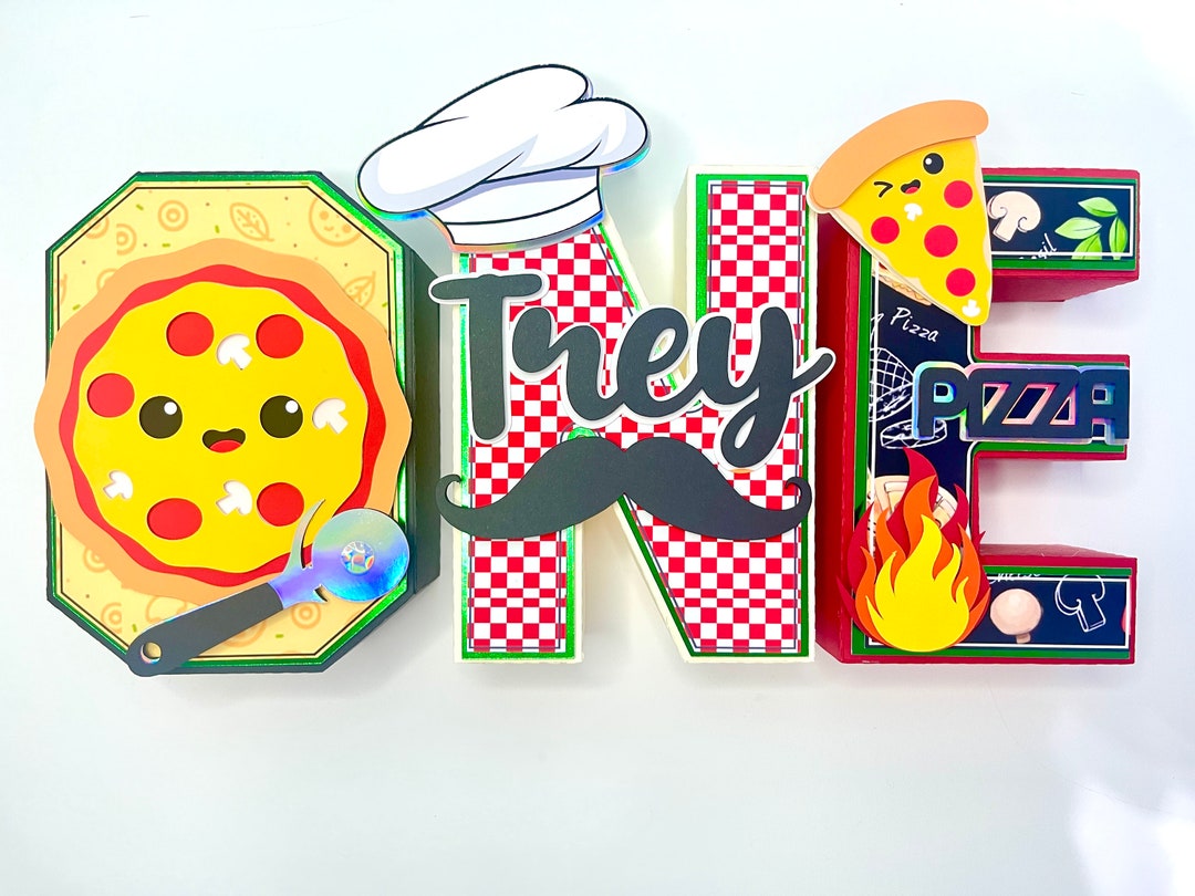 Pizza Party Decoration Pizza 3D Letters Pizza Birthday Pizza Party ...