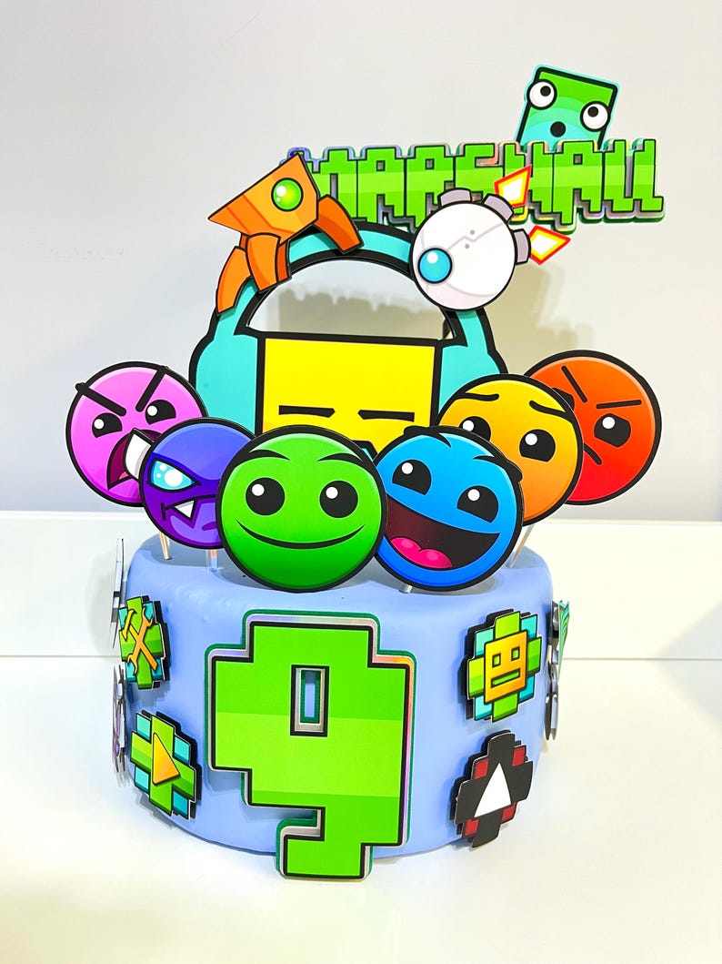 Geometry Dash Cake Topper - Etsy