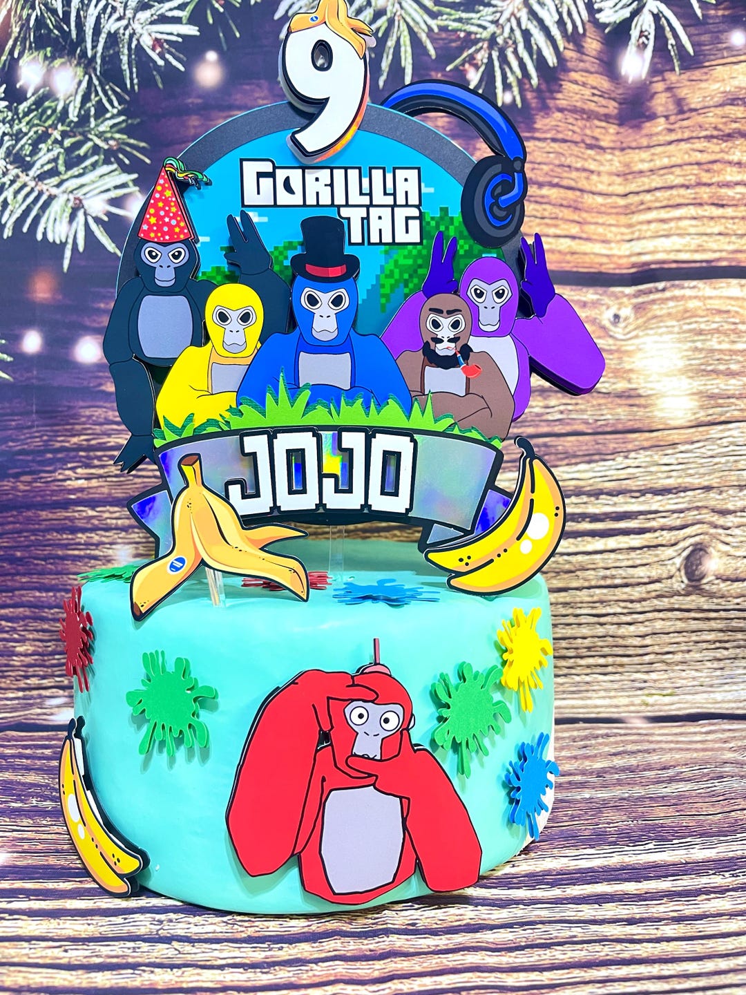 Gorilla Tag Cake Topper - Etsy