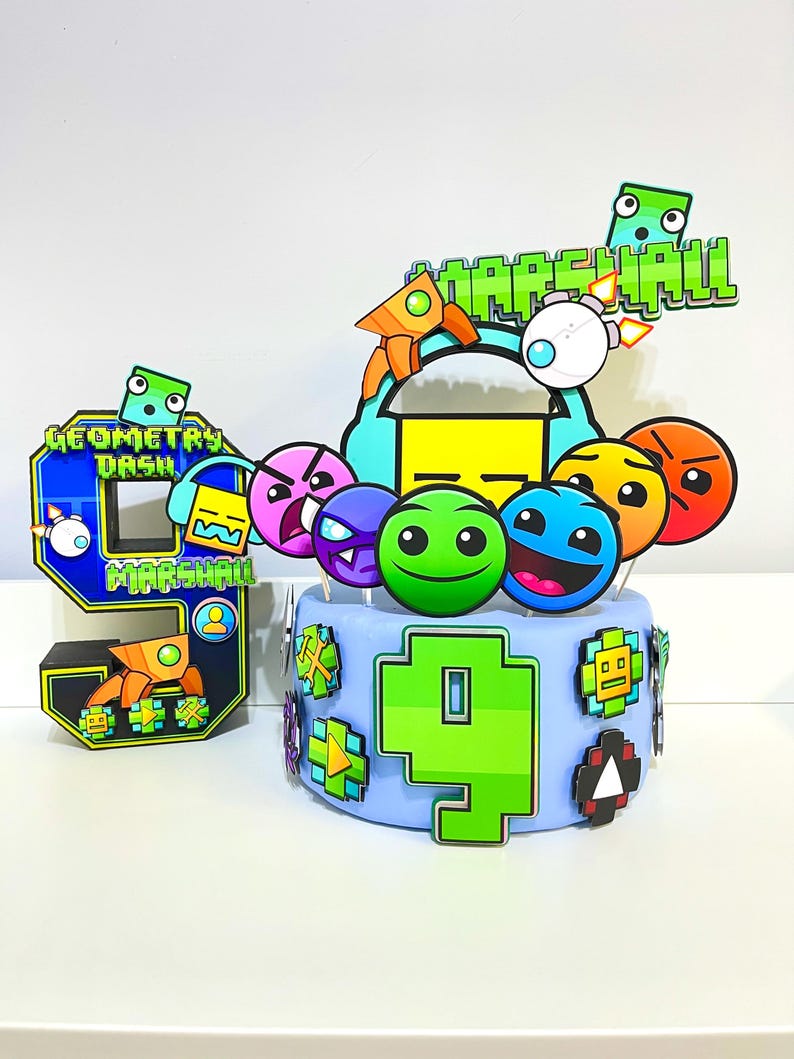 Geometry Dash Cake Topper - Etsy