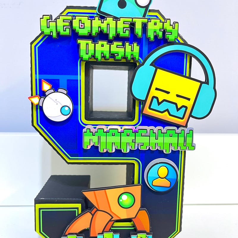 Geometry Dash Cake Topper - Etsy
