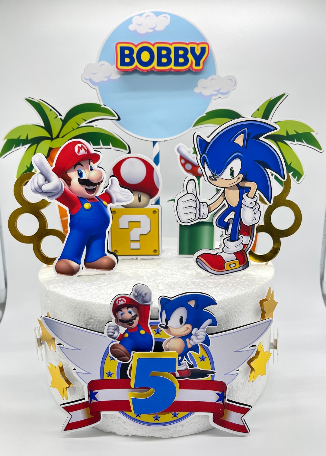 Sonic and Mario Cake Topper Sonic Mario Cake Decor - Etsy Australia