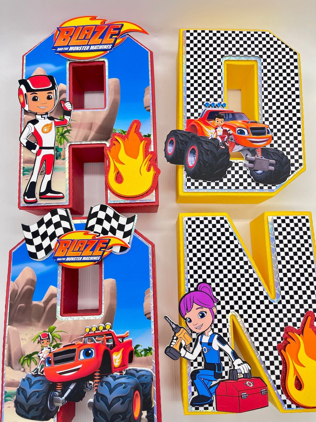 Blaze 3D Letters Blaze Party Blaze and the Monster - Etsy Portugal