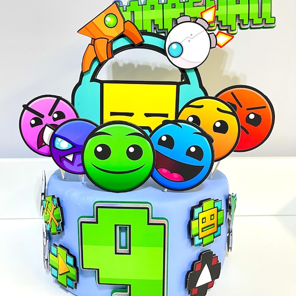 Geometry Dash Cake Topper - Etsy