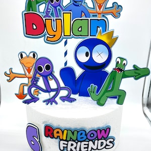 Rainbow Friends Cake Topper - Etsy