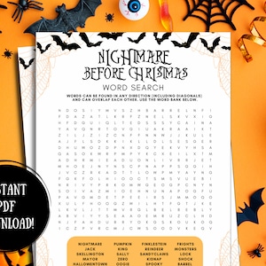 Spooky Word Search, Themed Party Games, Printable Word Search Game for ...