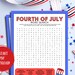 Fourth of July Word Search, Themed Party Games, Printable Word Search ...