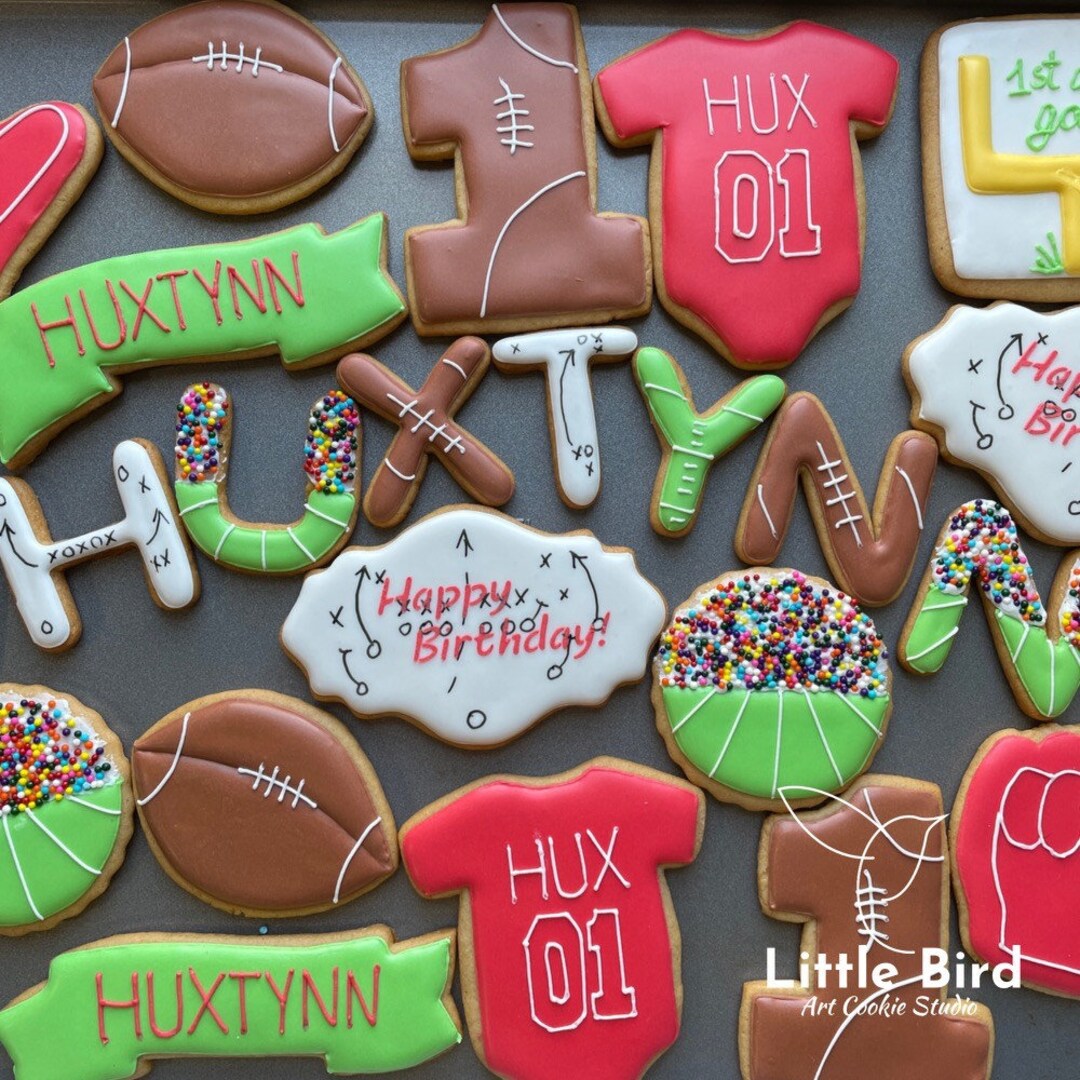 Soccer Birthday Decorated Cookies, First Birthday Cookies, 1st Birthday ...