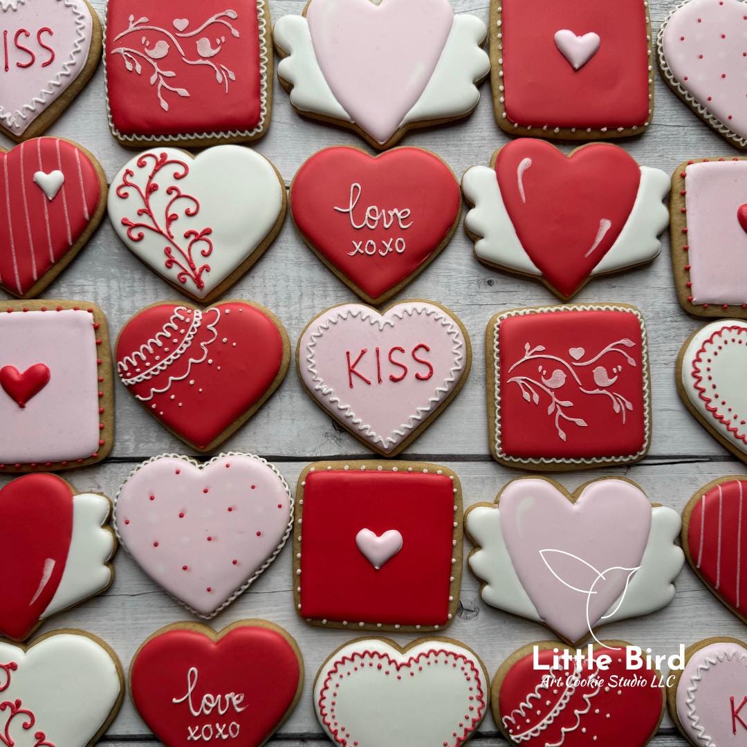 Valentine's Decorated Cookies, Valentines Individual Cookies ...
