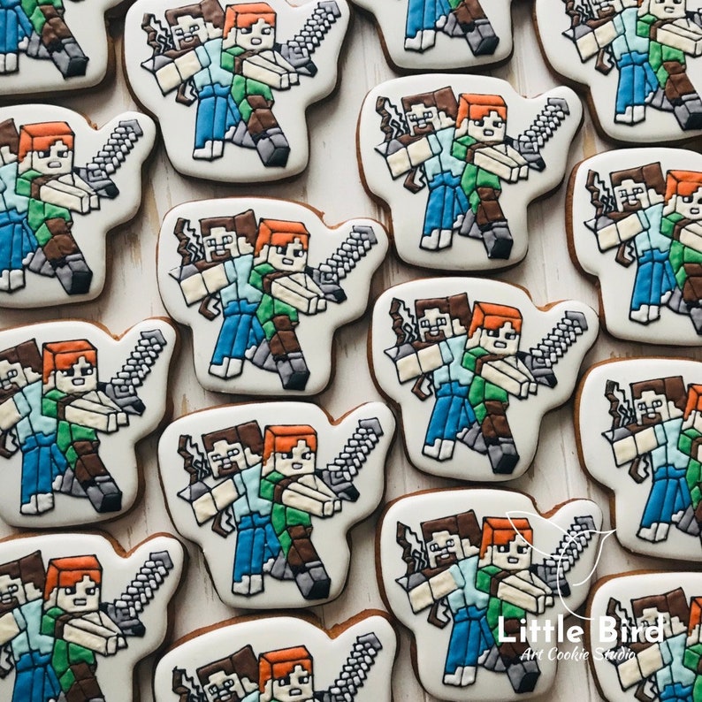 Minecraft Cookies Minecraft Birthday Minecraft Birthday - Etsy