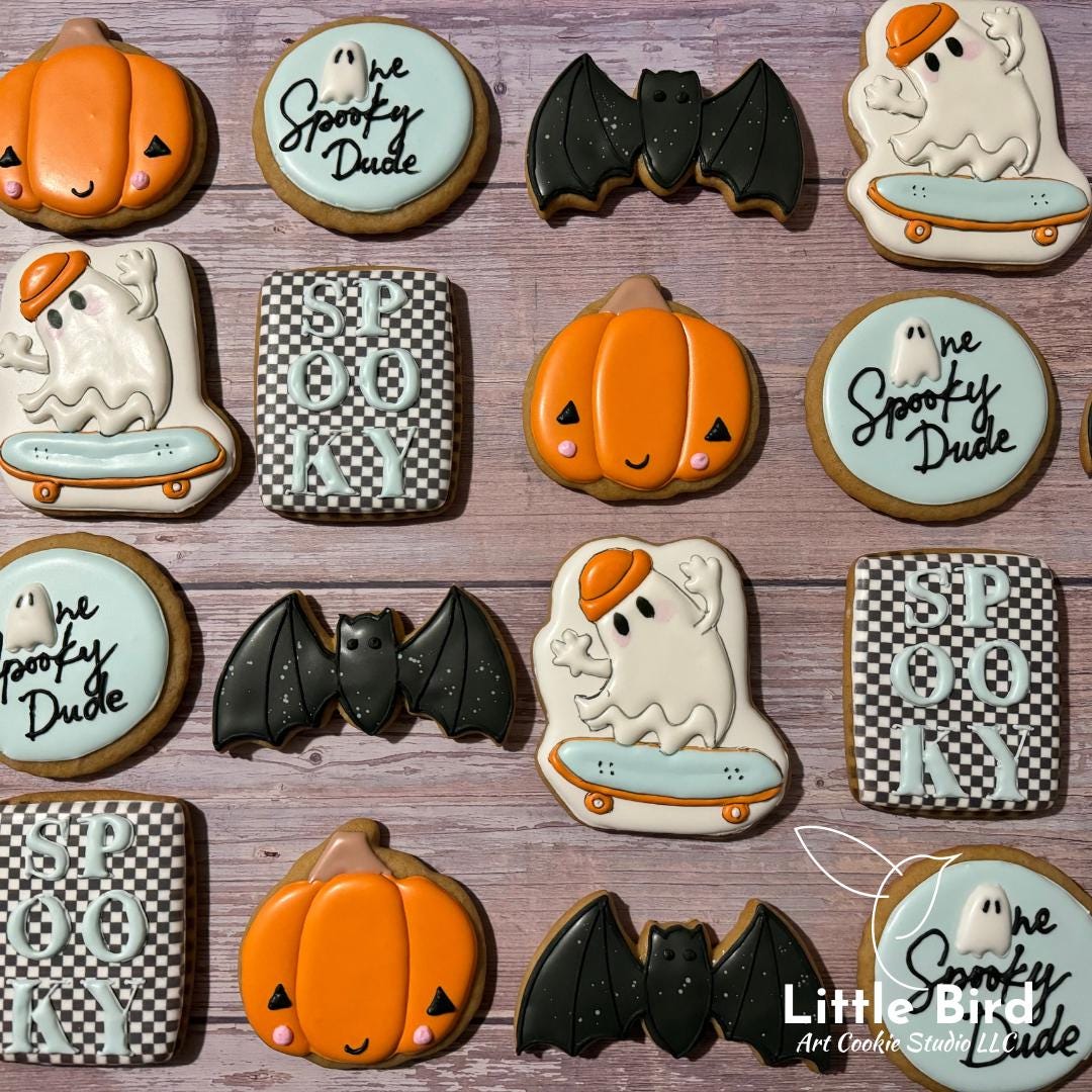 One Spooky Dude Decorated Cookies, 1st Birthday Cookies, Halloween ...