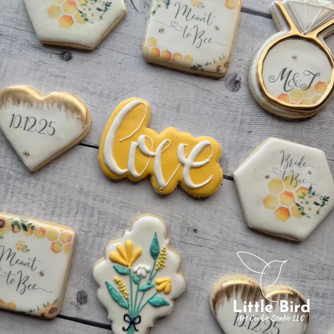 Meant to Bee Wedding Decorated Cookies, Honey Bee Themed Cookies ...