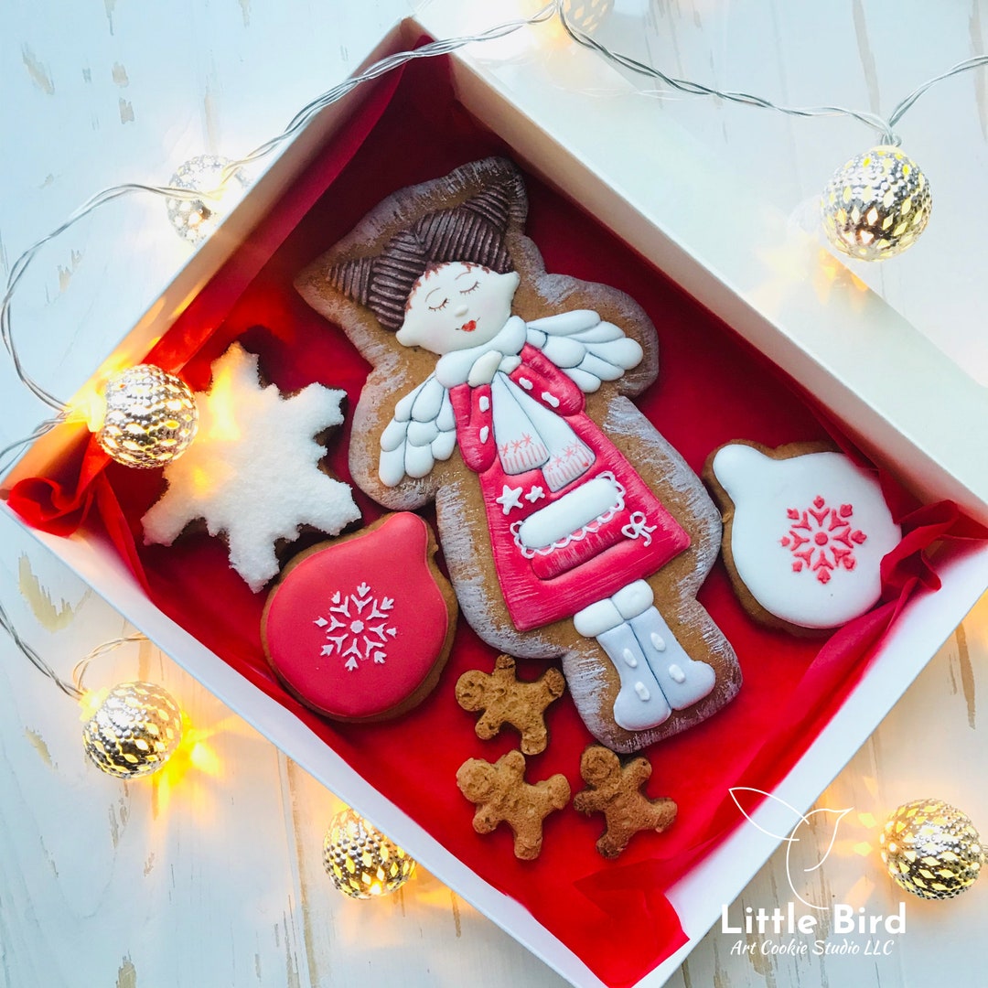 Christmas Decorated Cookies Gift Box, Christmas Angel Cookies ...