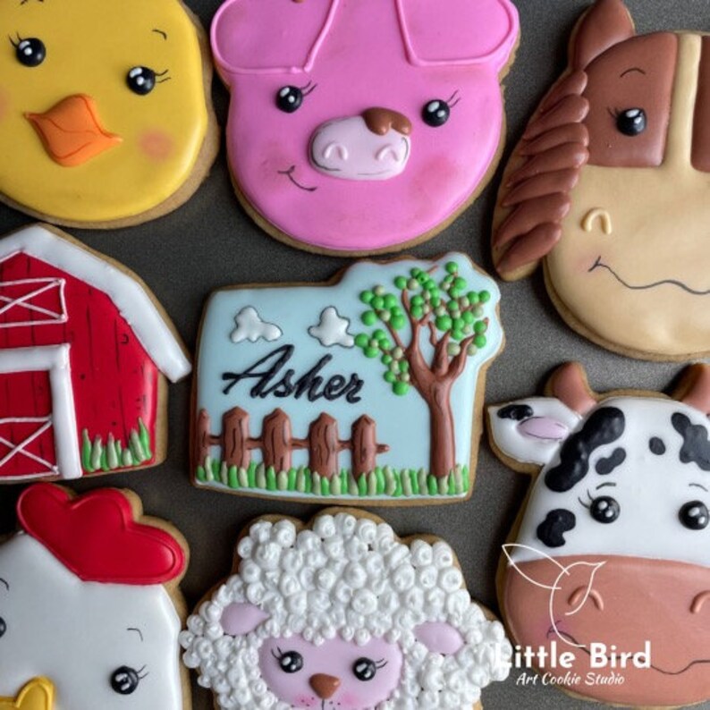 Farm Themed Birthday Cookies Barnyard Animal Cookies Farm - Etsy