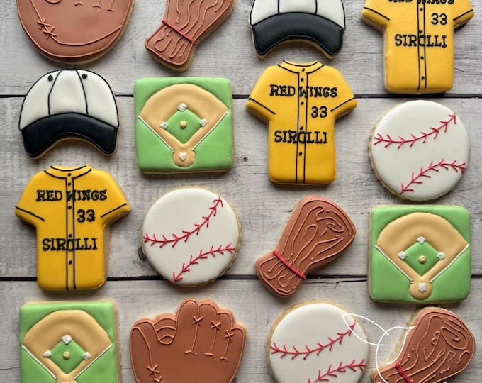 Baseball Decorated Cookies, Baseball Party, Custom Cookies, Party ...