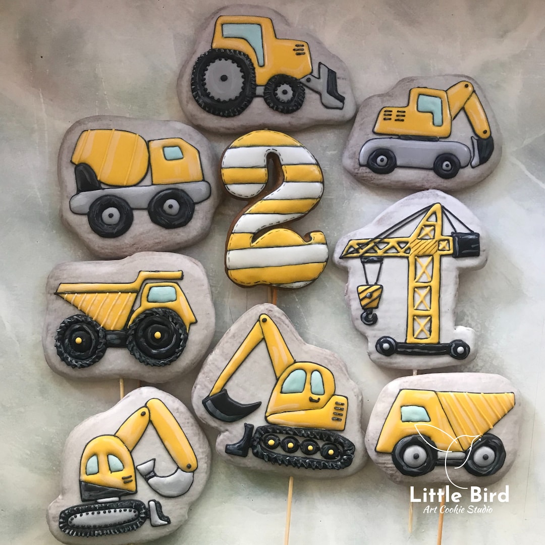 Construction Birthday Decorated Cookies, Construction Themed Party ...