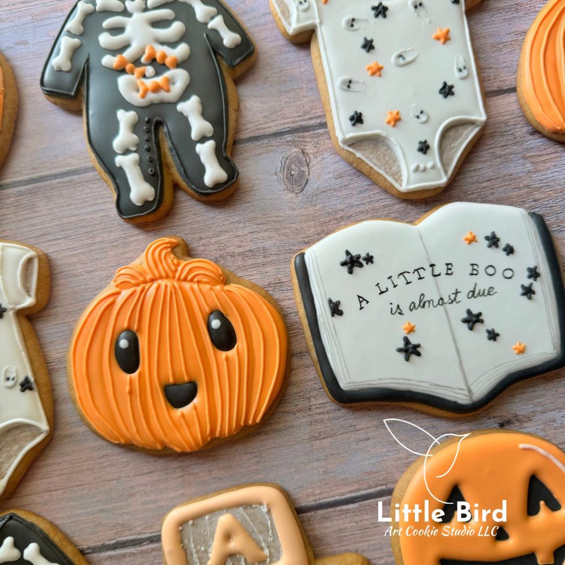 A Little BOO is Almost Due Decorated Cookies, Halloween Themed Baby ...