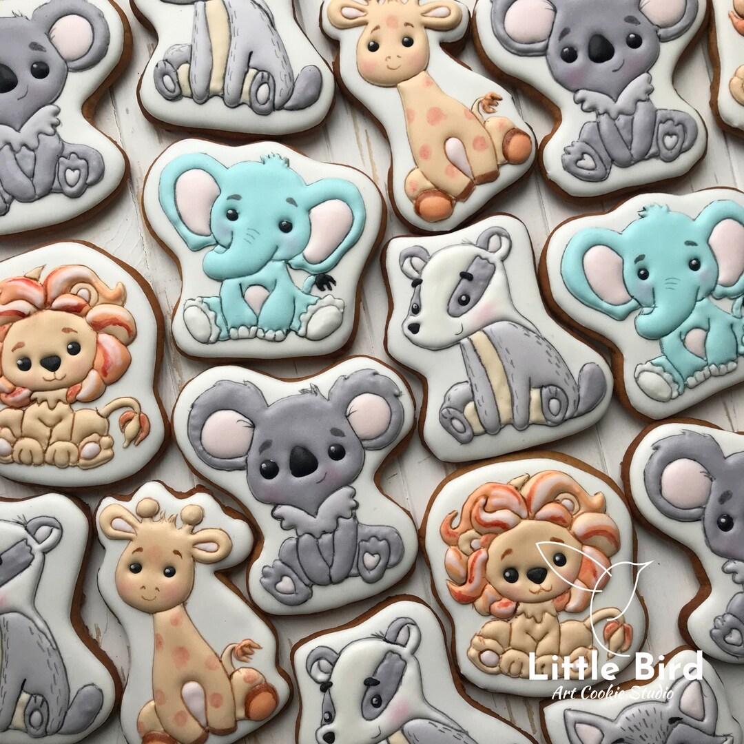Wild One Birthday Decorated Cookies, Zoo | Safari Animals, Party Favors ...