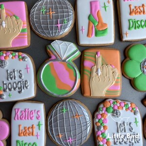 Last Disco Bachelorette Party Cookies, Groovy Bachelorette, Bridal ...