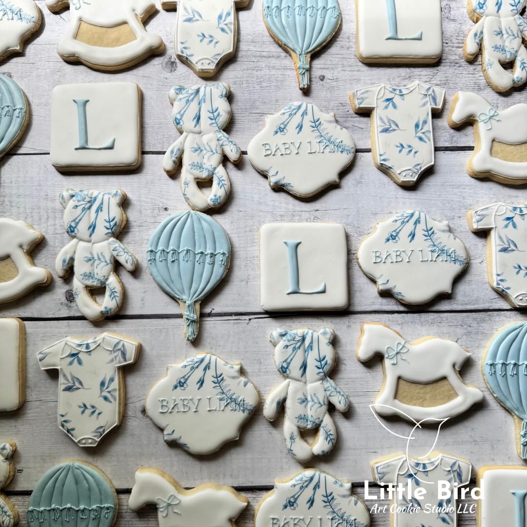 Baby Shower Decorated Cookies, French Toile Themed Party Favors, Custom ...