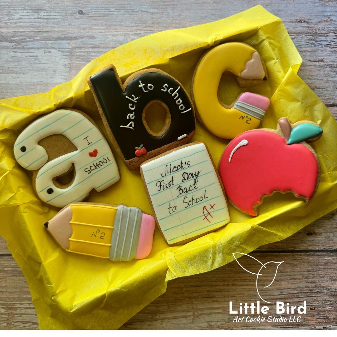 Back to School Decorated Cookies, Personalized Cookie Gift Box, Party ...