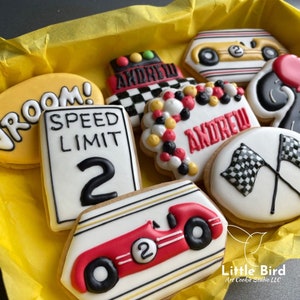 Race Cars Birthday Cookies, Race Cars Party Favors, Cars Decorated ...