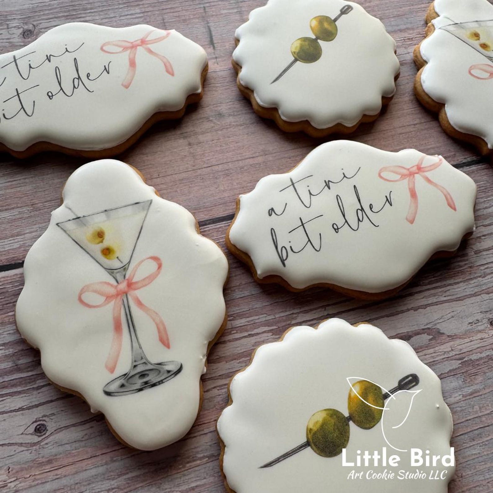 A 'tini Bit Older Martini Themed Decorated Cookies, A Tini Bit Older ...