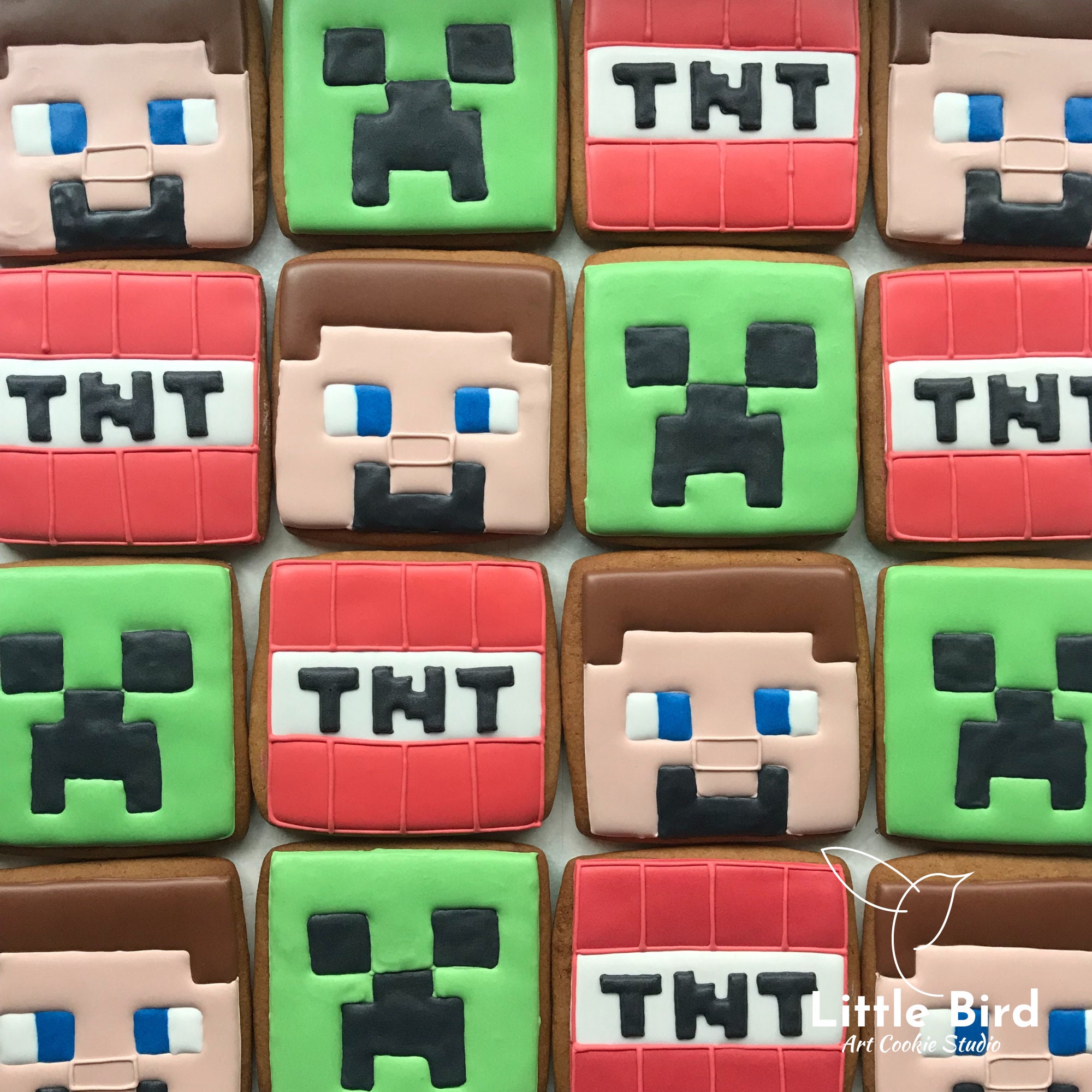 Minecraft Cookies Minecraft Birthday Minecraft Birthday - Etsy