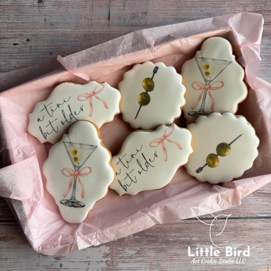 A 'tini Bit Older Martini Themed Decorated Cookies, A Tini Bit Older ...