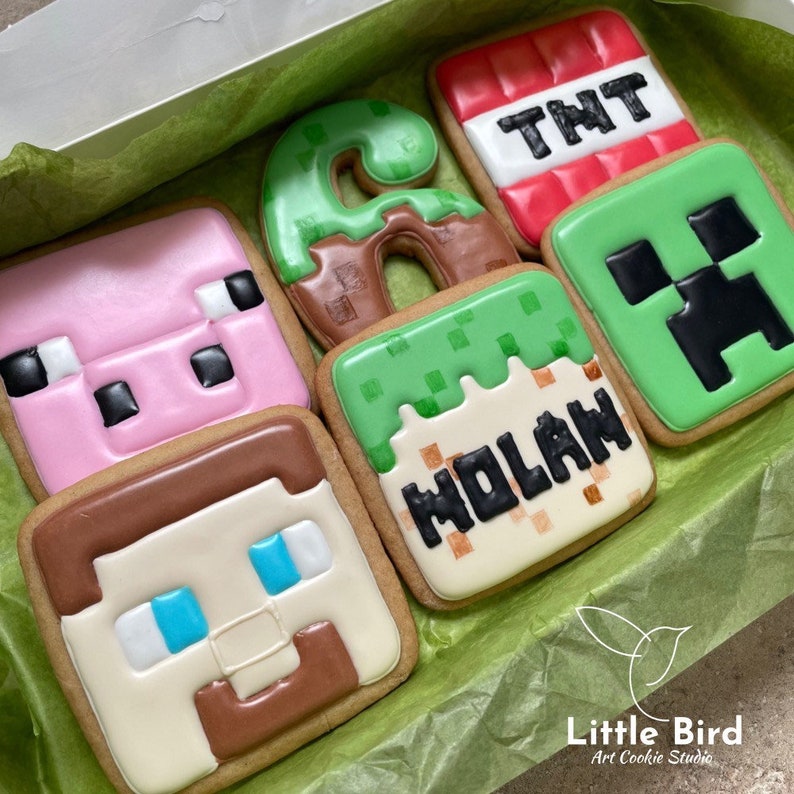 Minecraft Cookies Minecraft Birthday Minecraft Birthday - Etsy