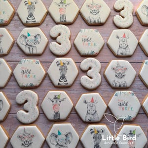 Two Wild Birthday Decorated Cookies, Young Wild and Three, Party ...